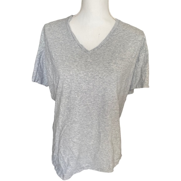 Calvin Klein | Tops | Calvin Klein Womens Heather Gray Basic V Neck Short Sleeve T Shirt Size ...